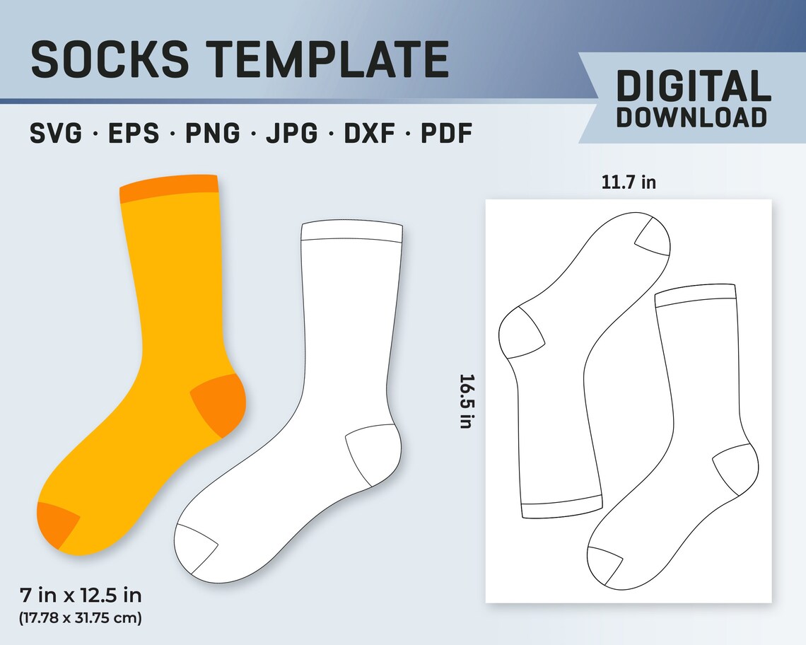 Sock Template, Sock Canva Template, Blank Sock Template, Sock Mockup ...