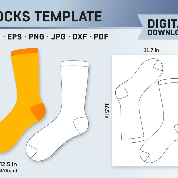 Sock Sublimation Template - Etsy