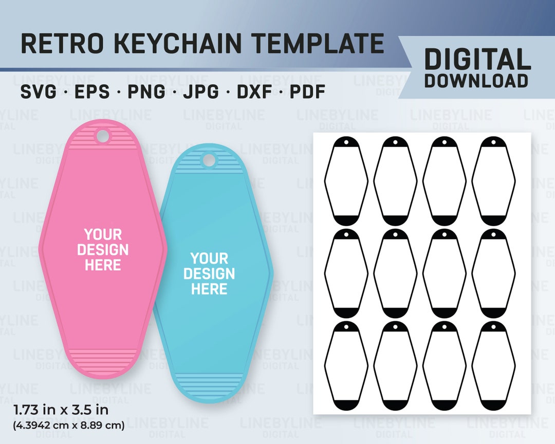 Keychain Template, Keychain Sublimation, Retro Keychain Canva, Motel ...