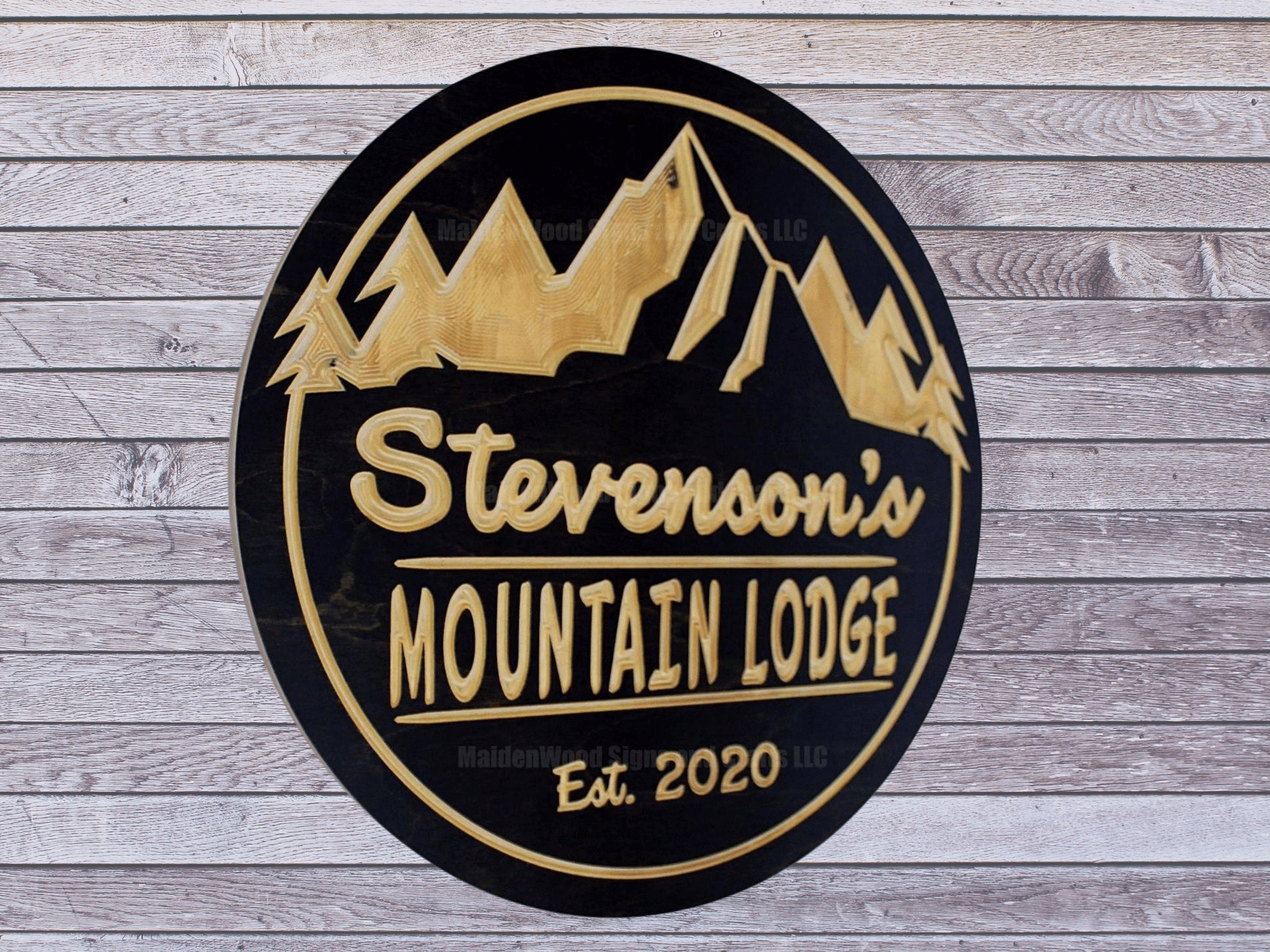 Custom Round Wood Sign / Lodge Sign Rustic Cabin Mountain - Etsy