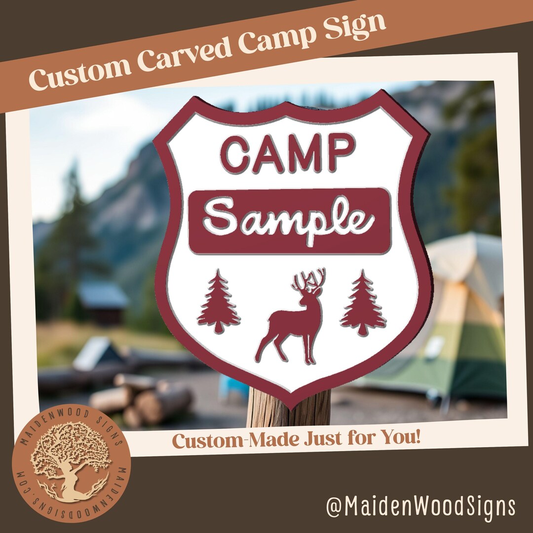 Custom CNC Carved Camp Sign: Weatherproof PVC Outdoor Decor - Etsy