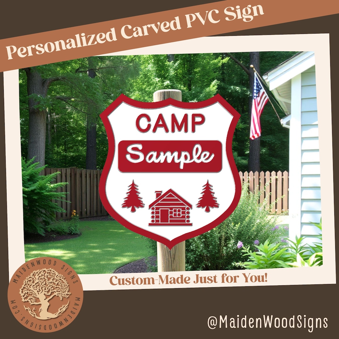 Custom CNC Carved Camp Sign: Weatherproof PVC Outdoor Sign - Etsy