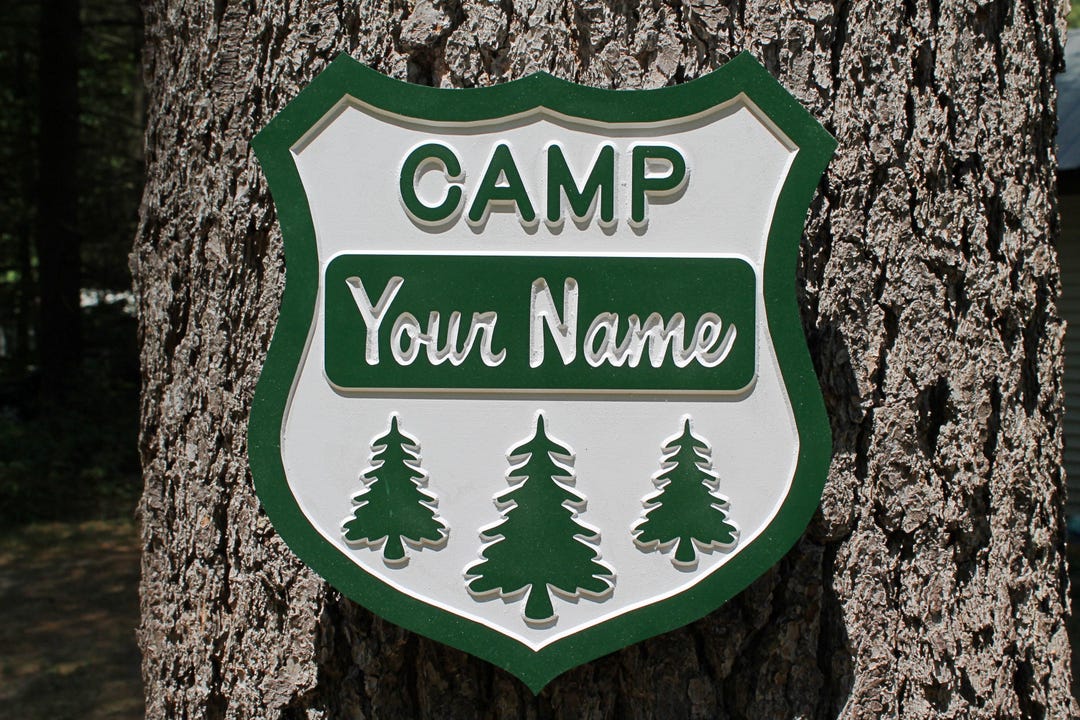 Personalized Camp Sign: Carved Weatherproof PVC Cabin Decor - Etsy