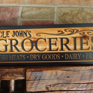 Grocery General Store Sign / Rustic Kitchen Pantry Wall Decor Primitive ...