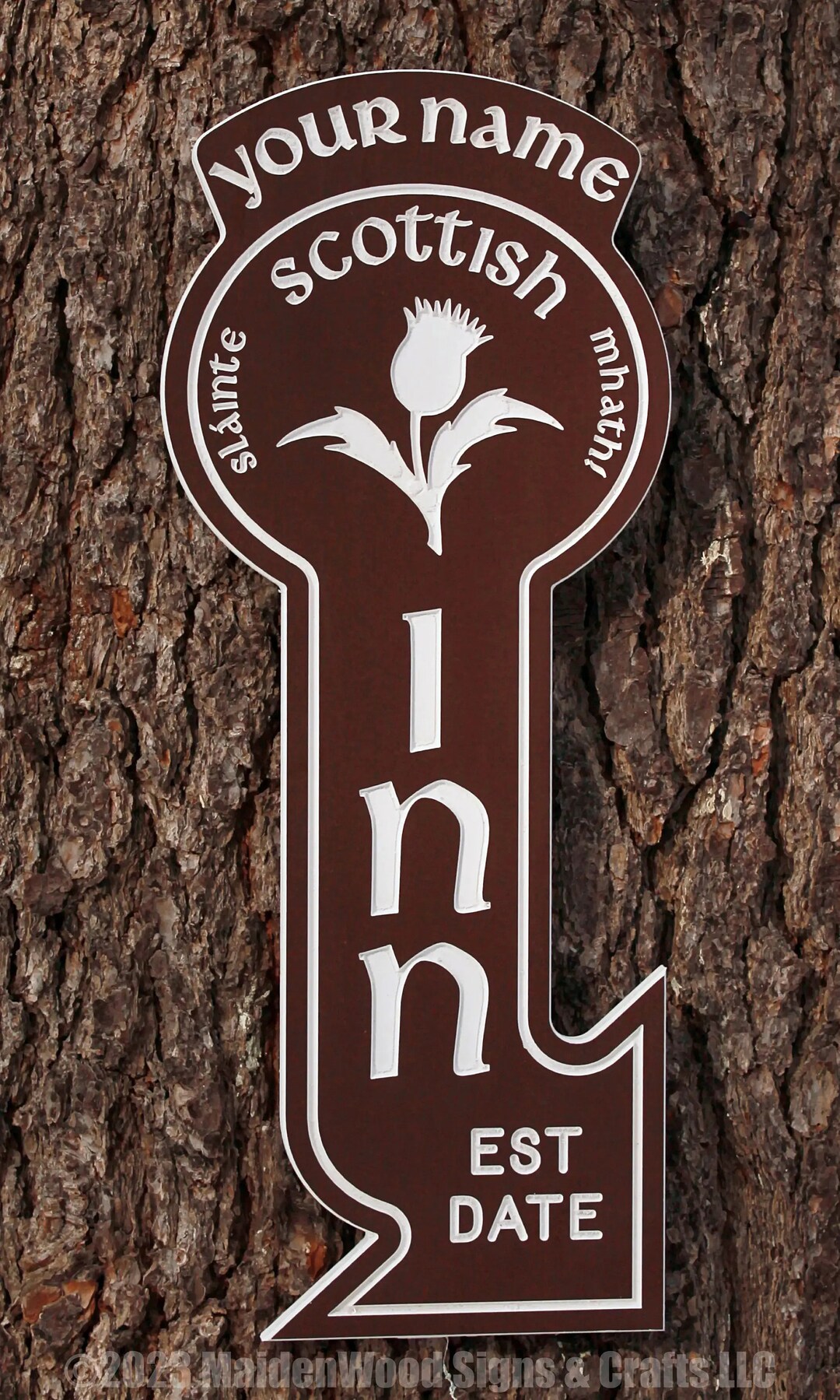 Customizable Scottish Thistle Inn Backyard Bee Bar Signs / Established ...