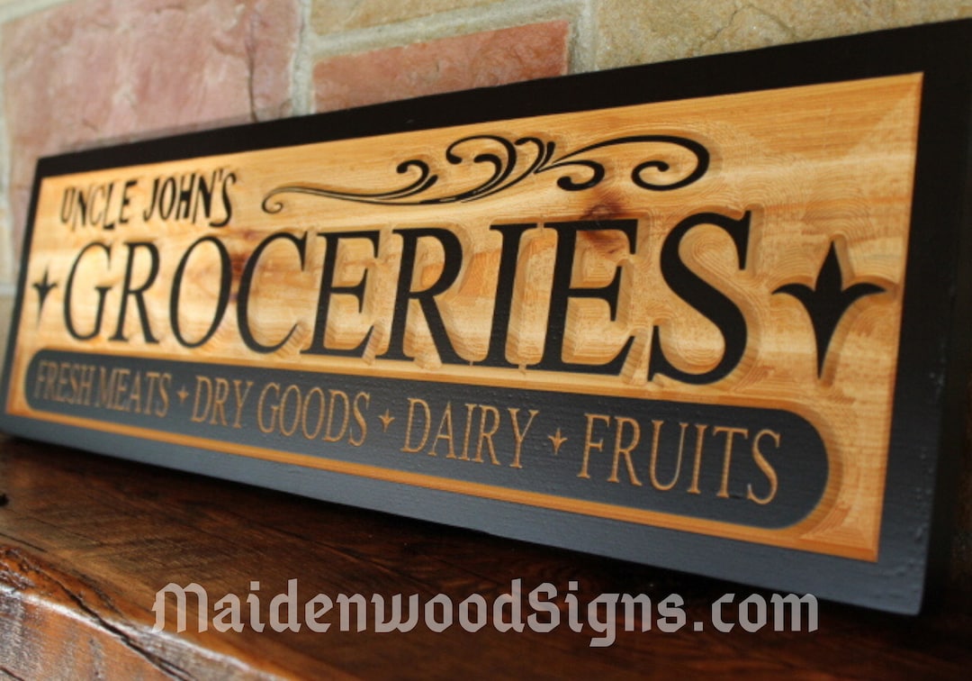 Grocery General Store Sign / Rustic Kitchen Pantry Wall Decor Primitive ...