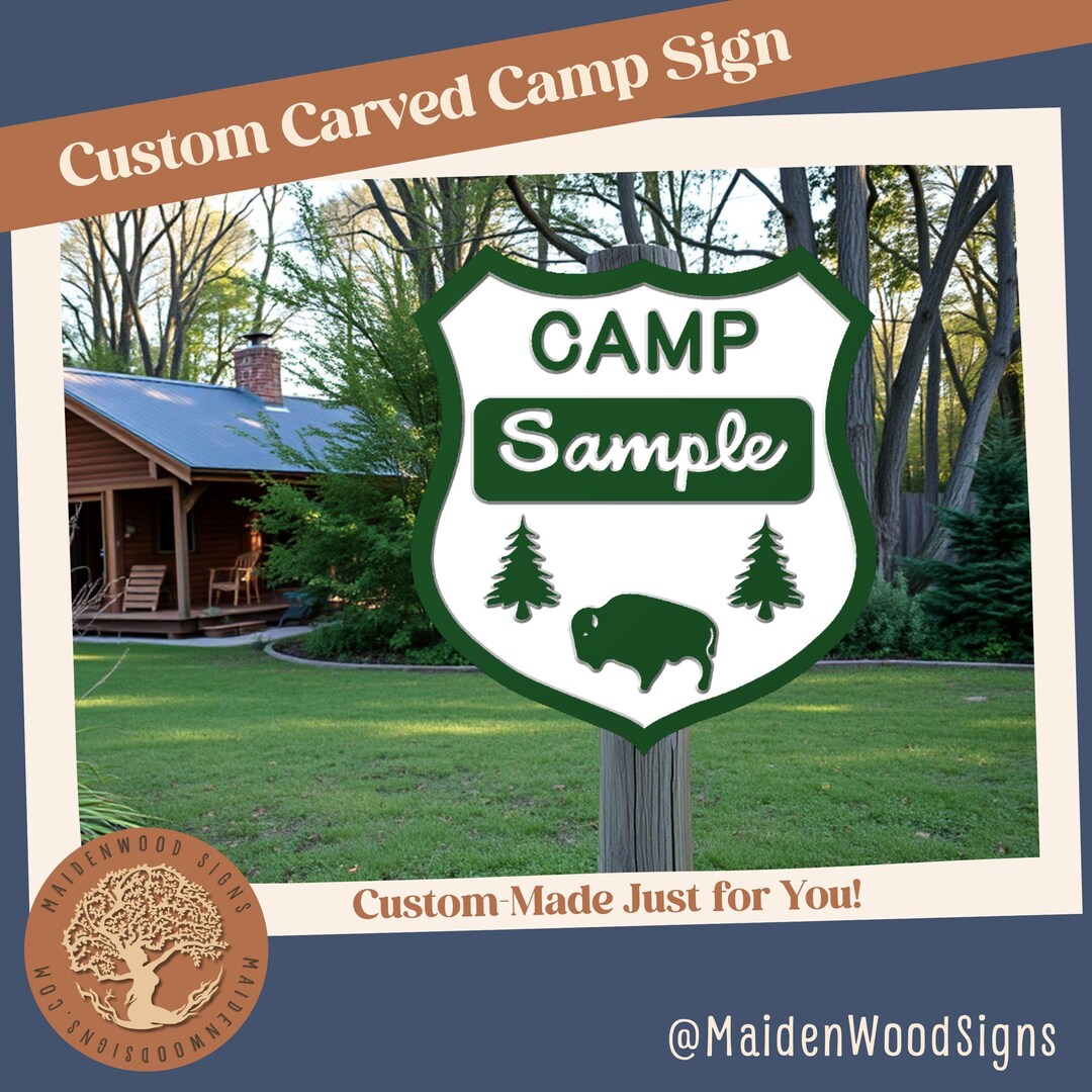 Custom Carved Camp Sign: Personalized Outdoor PVC Name Plaque - Etsy