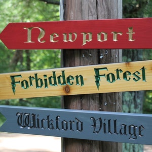 Custom Fandom Backyard Garden Hanging Arrow Signs / Destination Sign ...