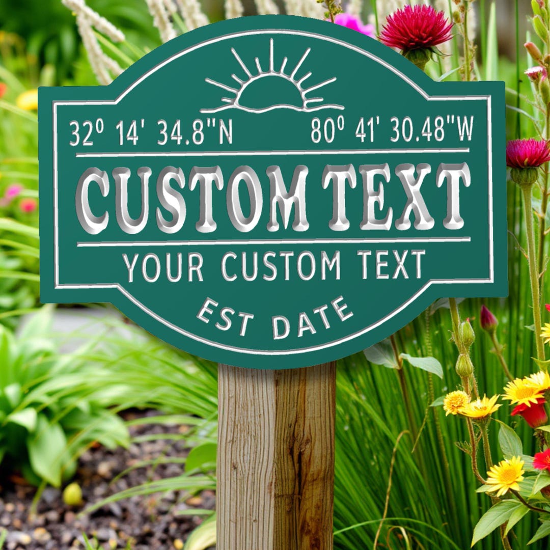 Custom Carved PVC Outdoor Sign | Sun Design Personalized Cottage House ...