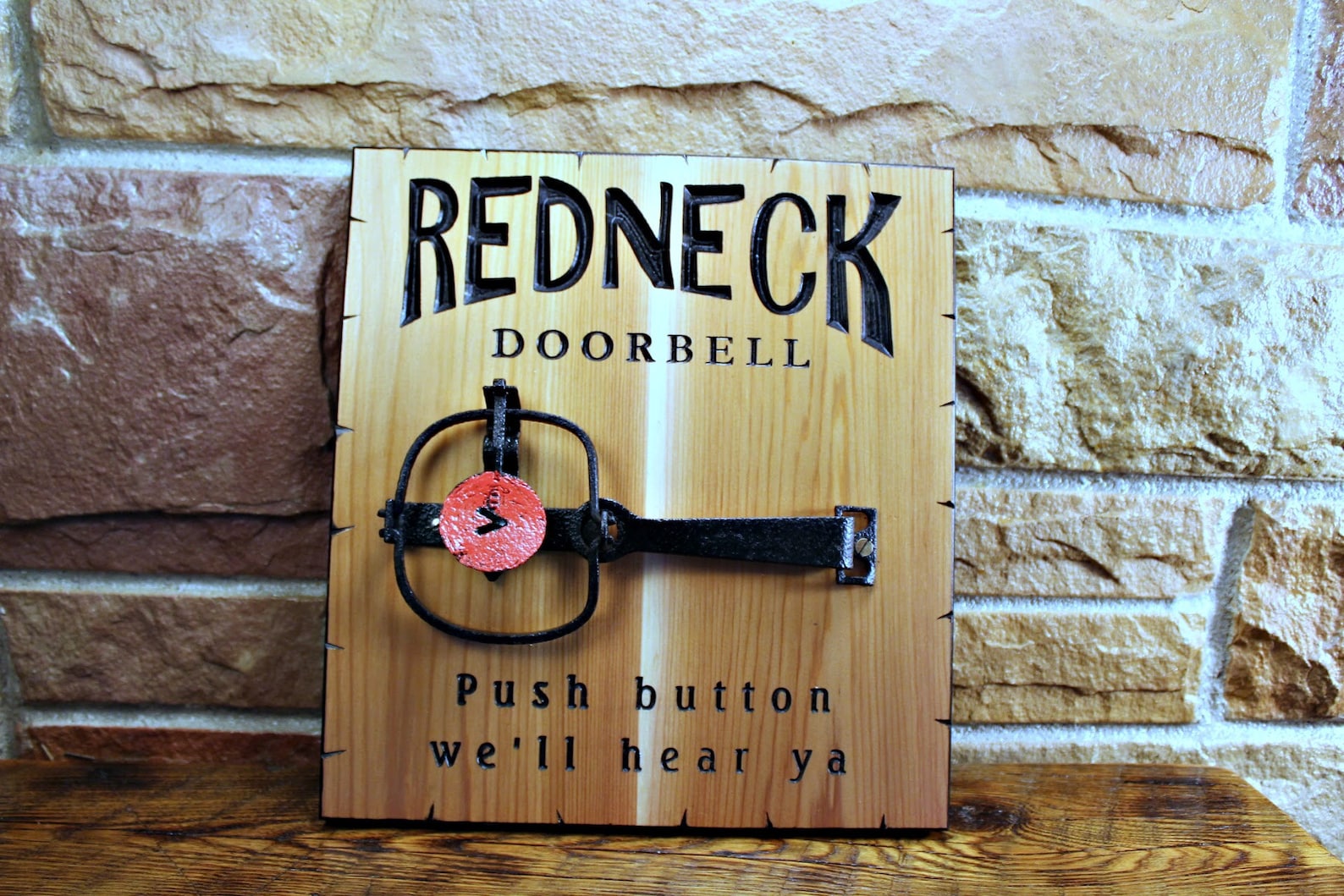 Redneck Doorbell Sign: Funny Carved Wooden Gag Gift - Etsy