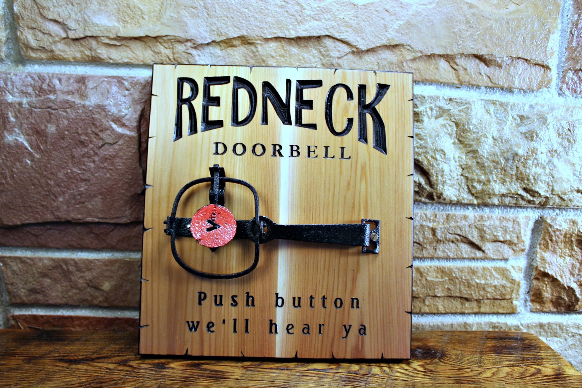 Redneck Doorbell Sign: Funny Carved Wooden Gag Gift - Etsy