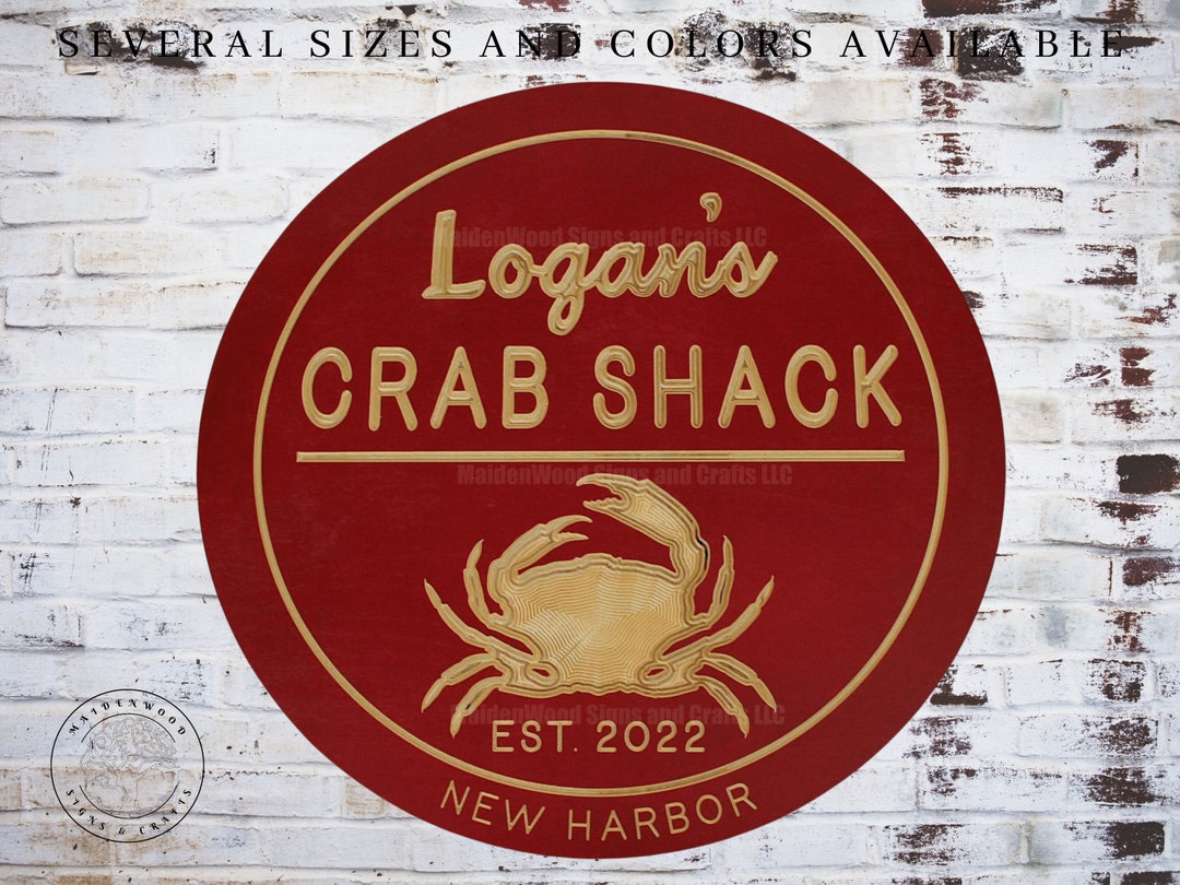 Custom Wood Crab Shack Sign Beach Home Bar Sign / Outdoor - Etsy