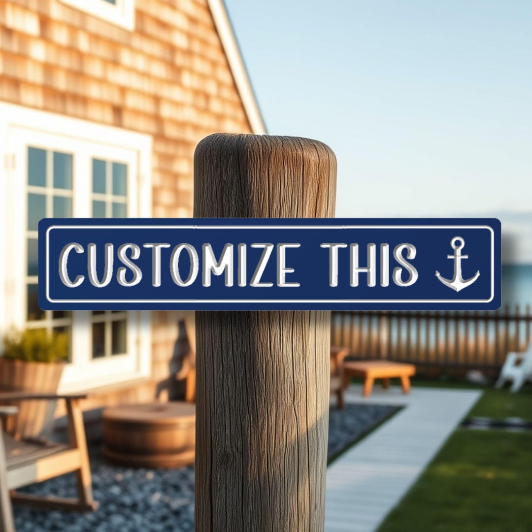 Custom Nautical PVC Street Sign - Personalized Outdoor Address Sign ...