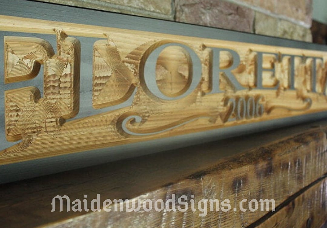 Custom Last Name Sign Carved Wooden Sign / Personalized House Sign ...
