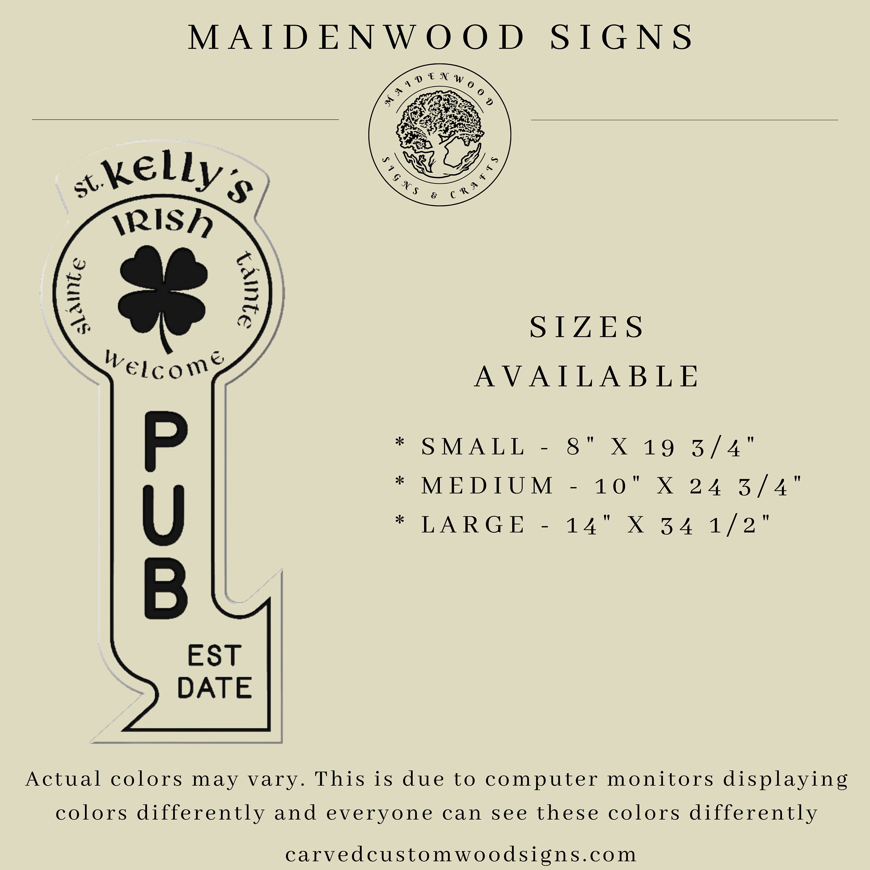 Customizable Irish Pub Sign: Shamrock Bar Decor, Weatherproof PVC - Etsy