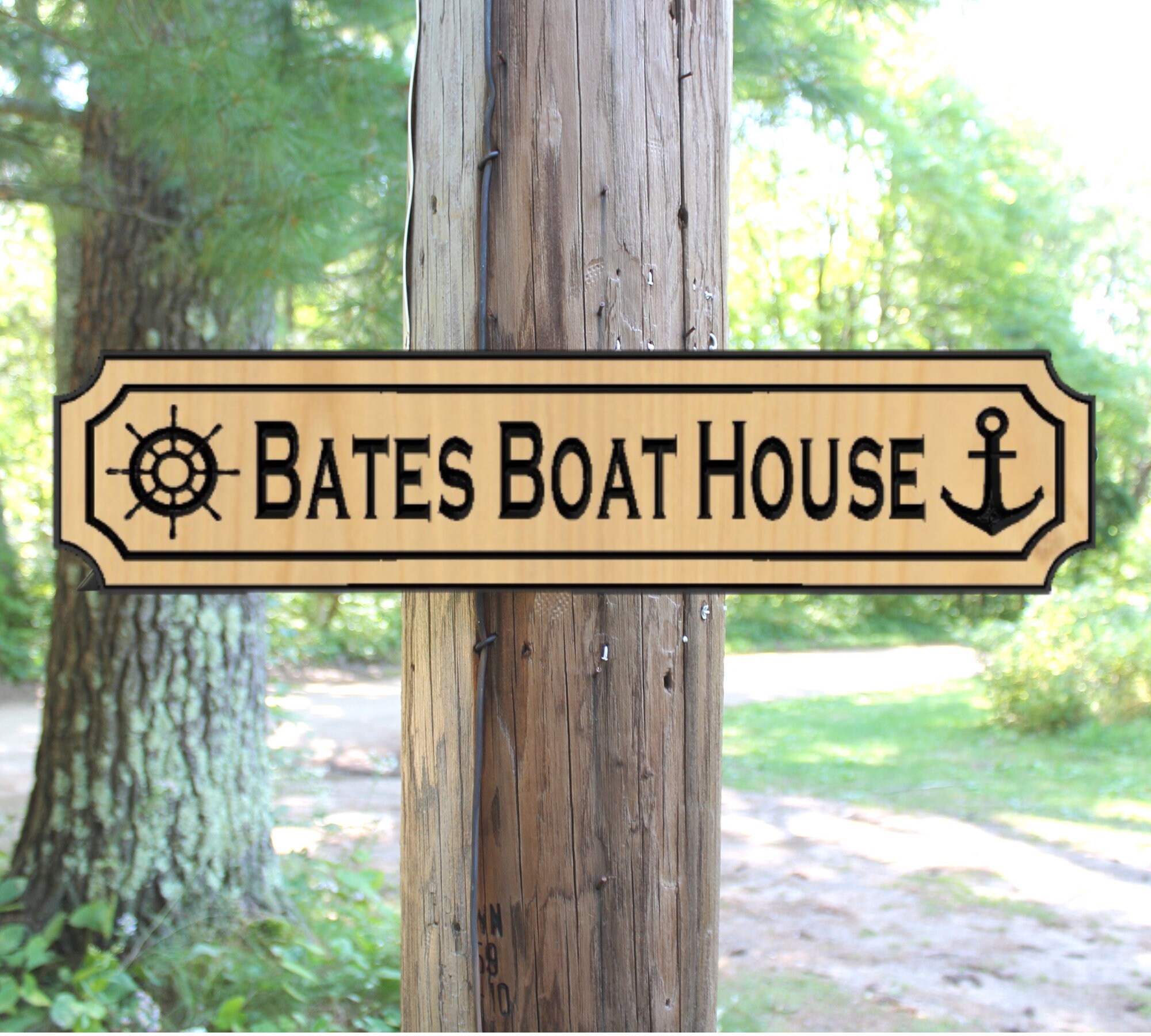 Custom Wood Boat House Sign Beach Nautical Anchor Decor / - Etsy