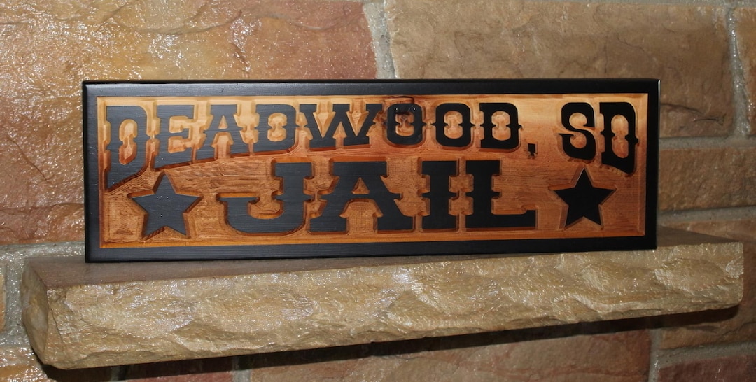 Custom Carved Western Jail Sign: Rustic Cowboy Bar Decor - Etsy
