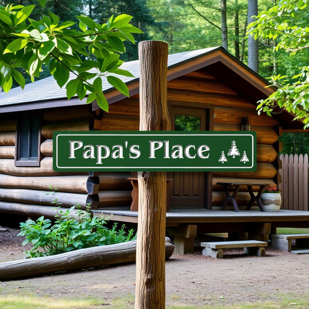 Custom Cabin Street Road Sign - Outdoor PVC Name Sign - Gift for Camper ...