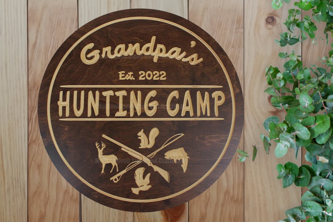 Personalized Hunting Camp Sign: Carved Wood Cabin Decor - Etsy