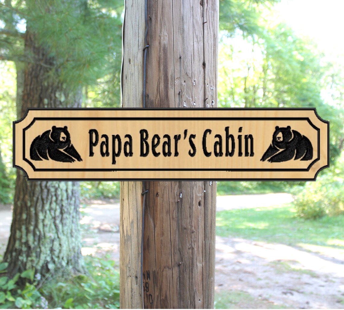 Custom Papa Bear Cabin Sign / Grandpa Gift Cabin Bear Decor - Etsy