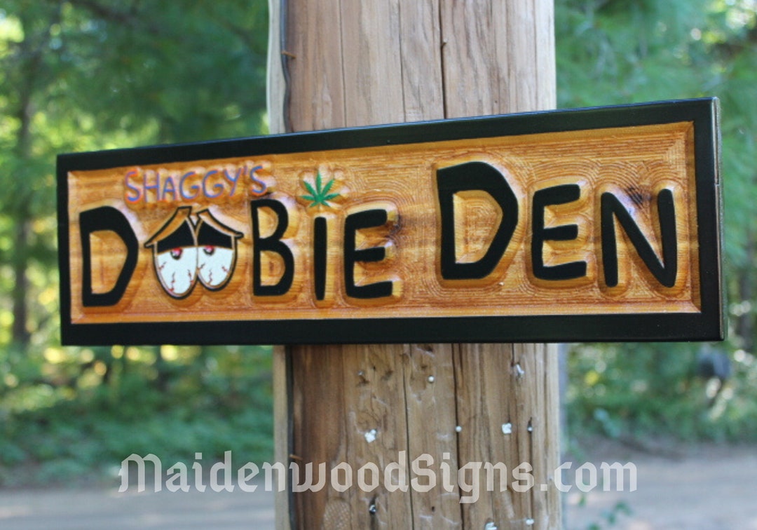 Personalized Doobie Den Sign Gift for Stoner / Unique Weed Smoker Man ...