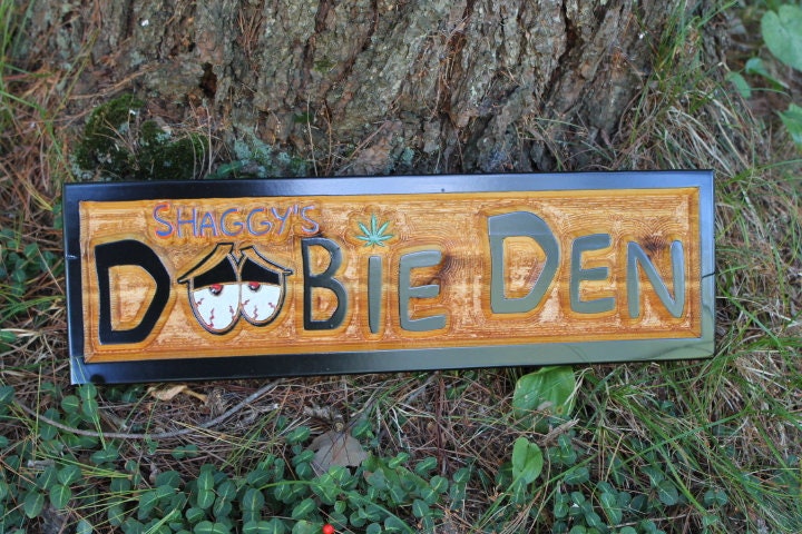 Personalized Doobie Den Sign Gift for Stoner / Unique Weed Smoker Man ...