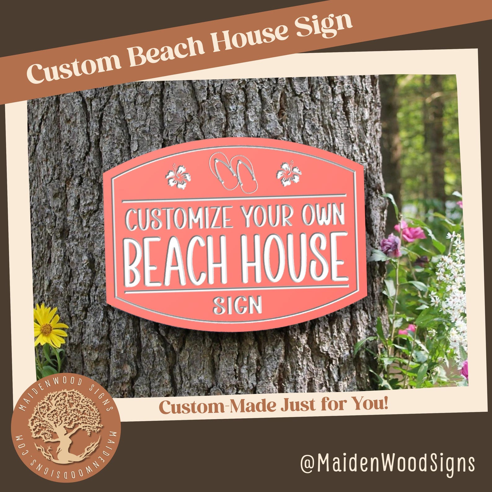 Custom Beach House Sign: Engraved Nautical Decor, Waterproof PVC Plaque ...