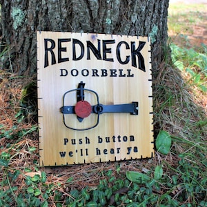 Redneck Doorbell Sign: Funny Carved Wooden Gag Gift - Etsy