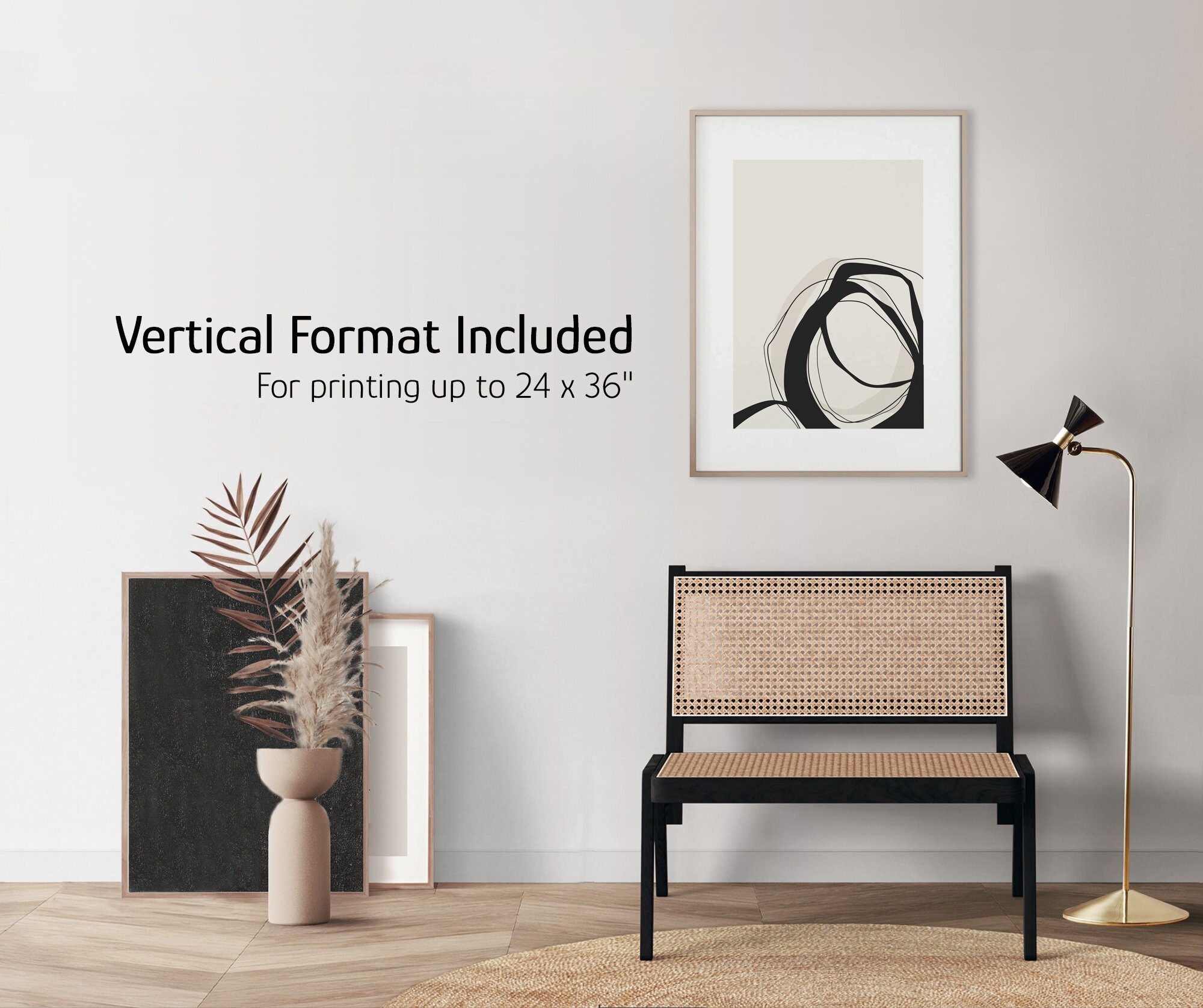 Square Minimalist Squiggle Wall Art Download Organic Circle - Etsy