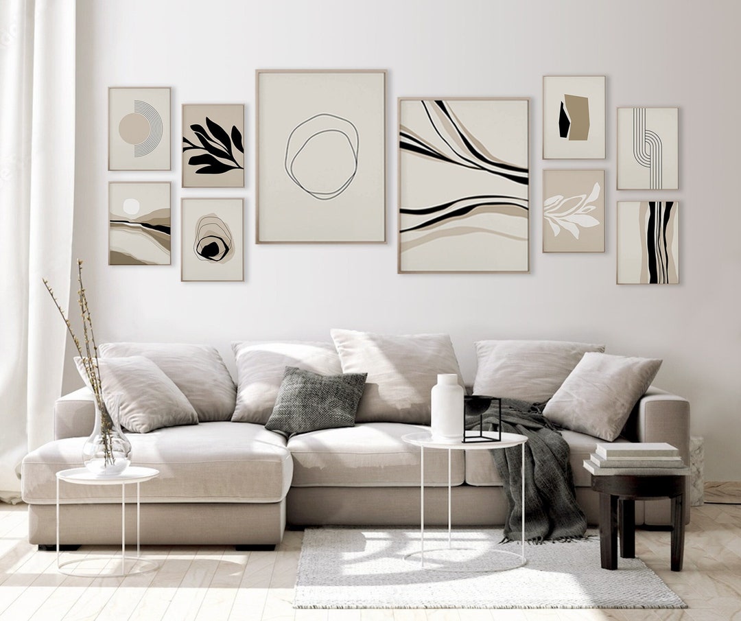 Simple Neutral Boho Chic Wall Art Print Download, Gallery Wall Set of ...