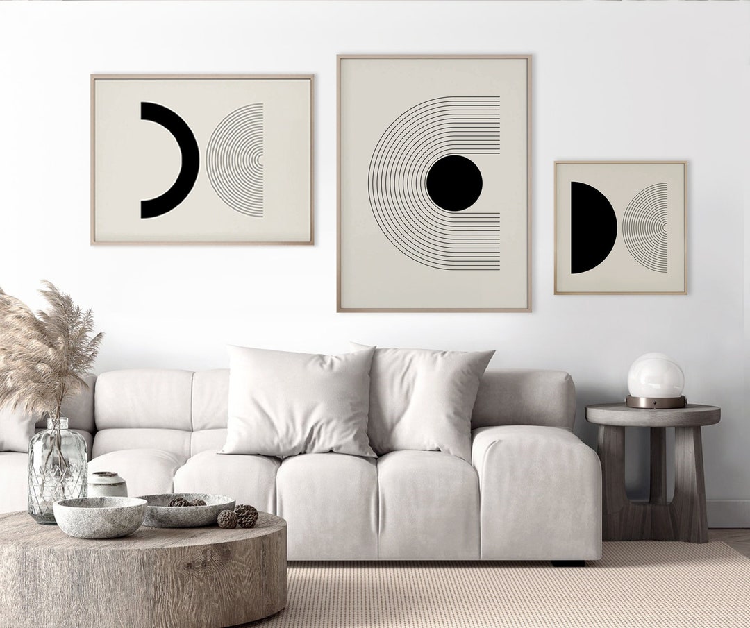 Mid Century Modern Arch Printable Artwork, Oversized Contemporary Lines ...