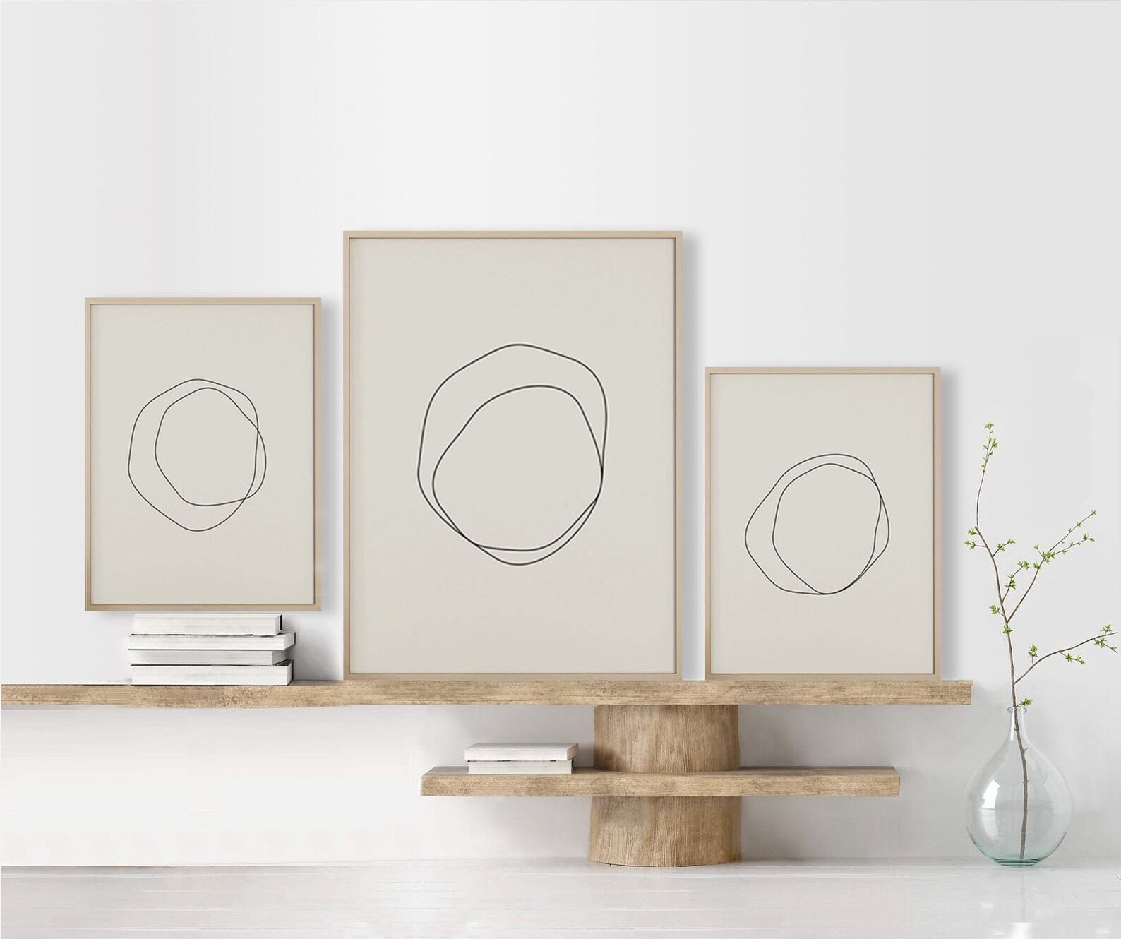 Black Circle Line Print Download Set of 3 Modern Lines - Etsy