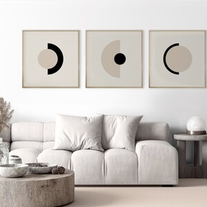 Mid Century Geometric Forms Printable Poster in Beige Tone, Modern ...