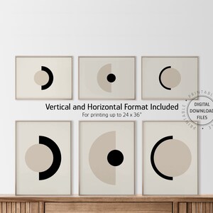Mid Century Geometric Forms Printable Poster in Beige Tone, Modern ...