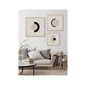 Mid Century Geometric Forms Printable Poster in Beige Tone, Modern ...