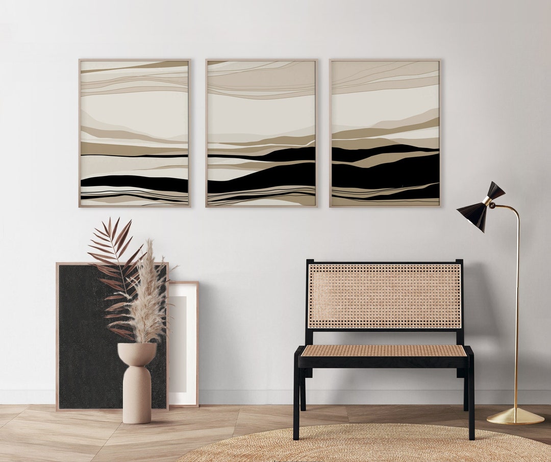 Wall Art Printable Minimal Modern Set of 3 Downloadable Artwork ...