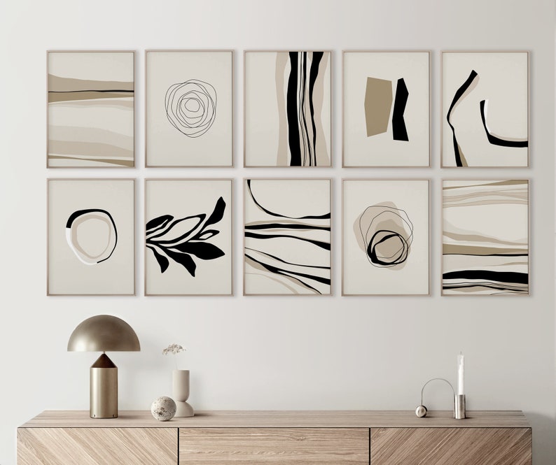 Neutral Gallery Wall Set Printable Download Geometric - Etsy