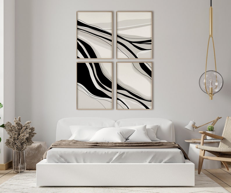 Lines and Shapes Poster Set Download, Simple Abstract Printable Wall ...