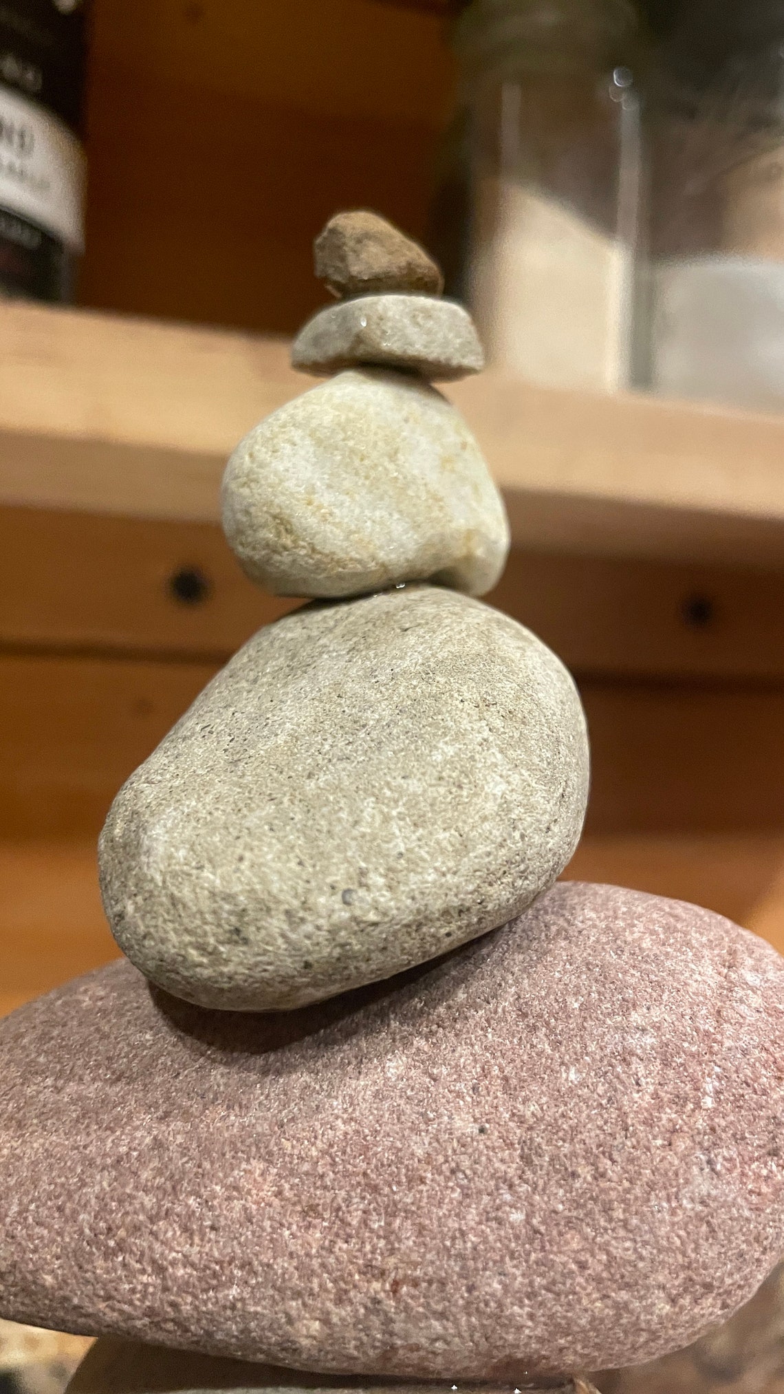 Rock Stone River Pebble Statue Stack Cairn Adirondack Handmade Glued ...