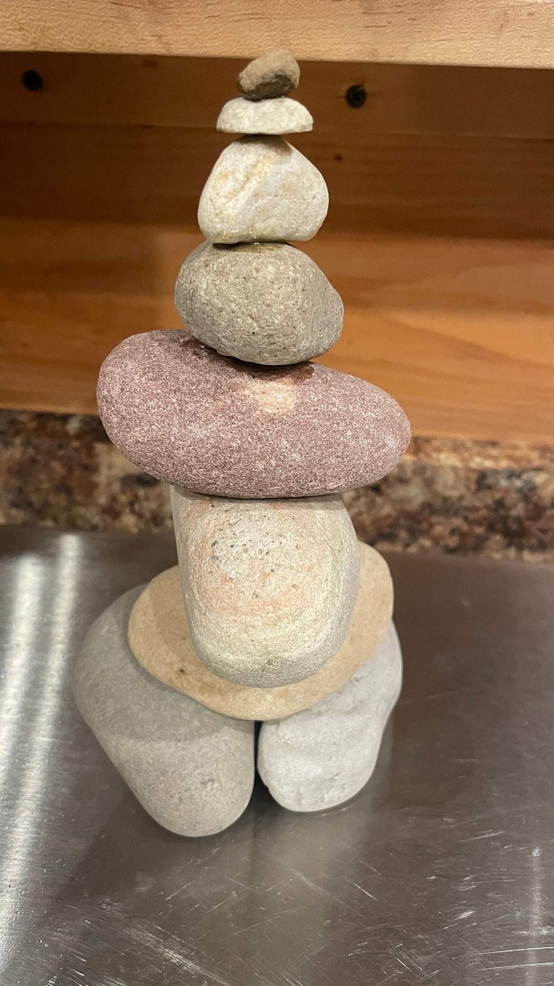 Rock Stone River Pebble Statue Stack Cairn Adirondack Handmade Glued ...