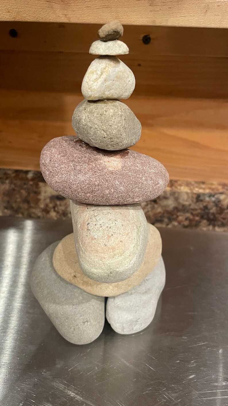 Rock Stone River Pebble Statue Stack Cairn Adirondack Handmade Glued ...