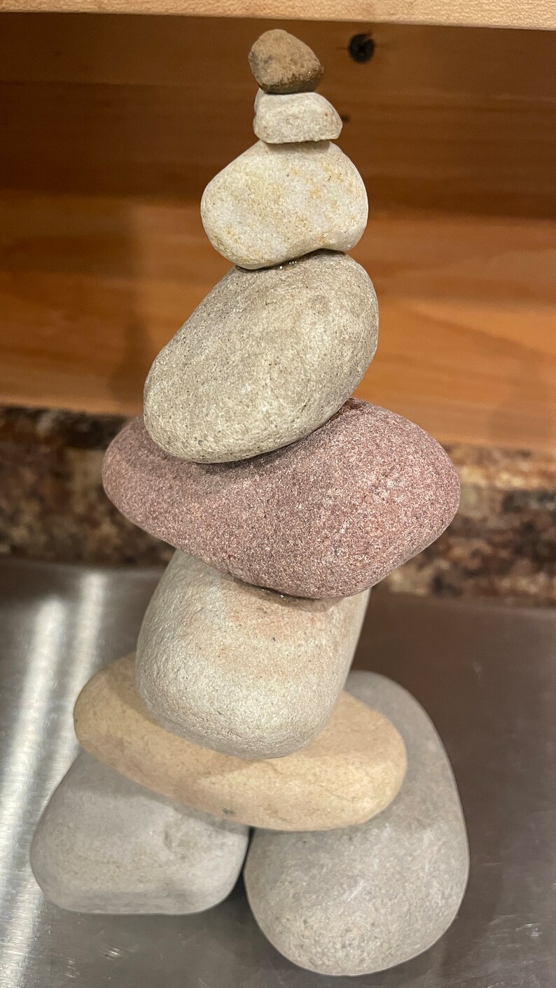 Rock Stone River Pebble Statue Stack Cairn Adirondack Handmade Glued ...