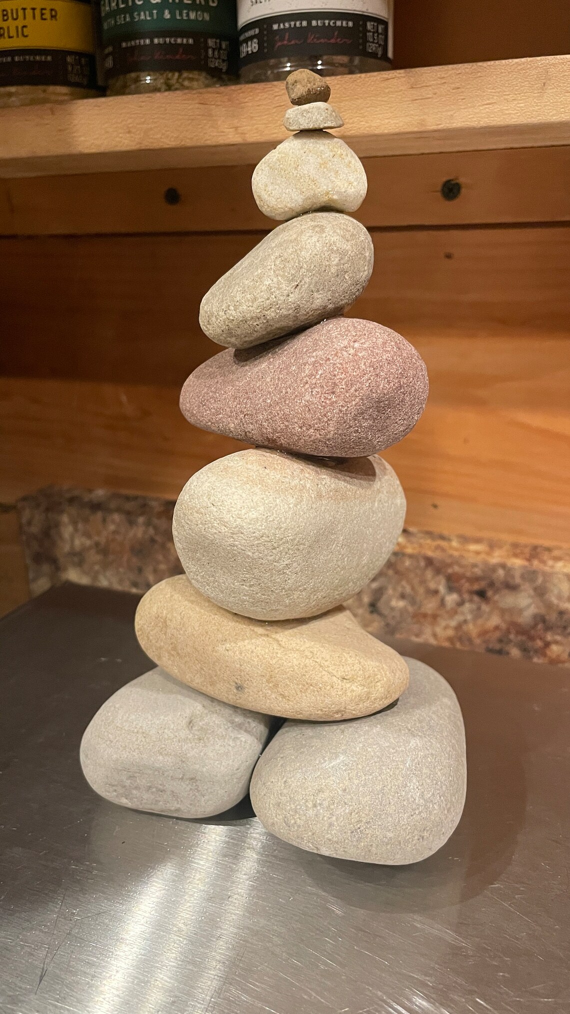 Rock Stone River Pebble Statue Stack Cairn Adirondack Handmade Glued ...