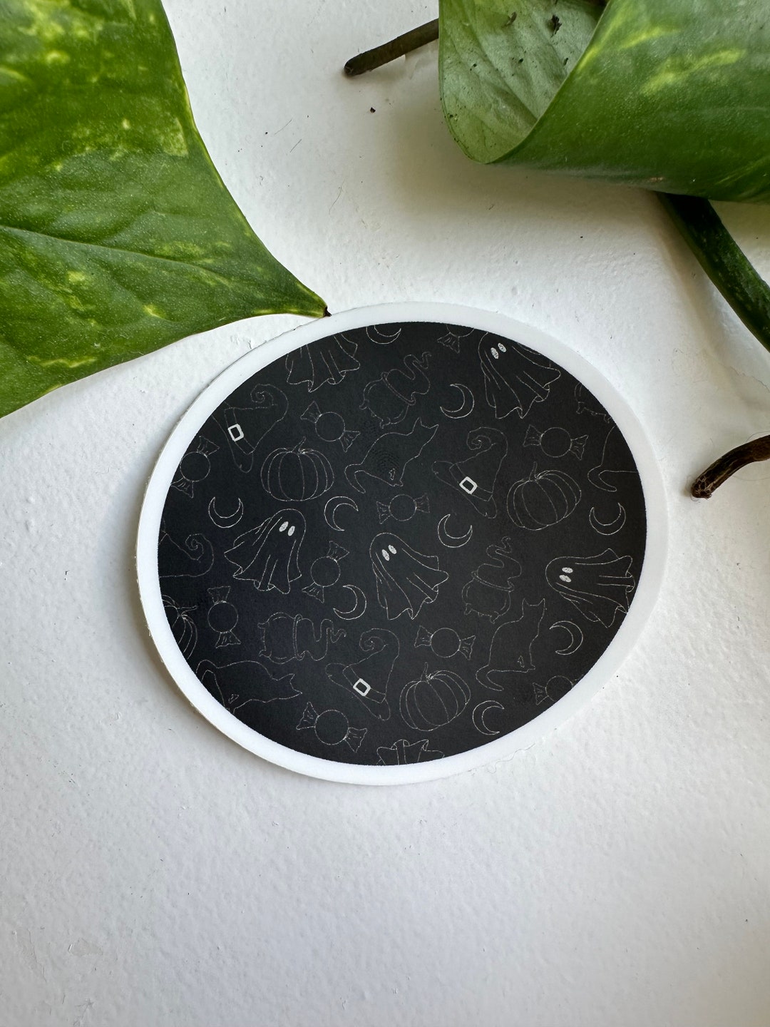 Halloween Circle Sticker - Etsy