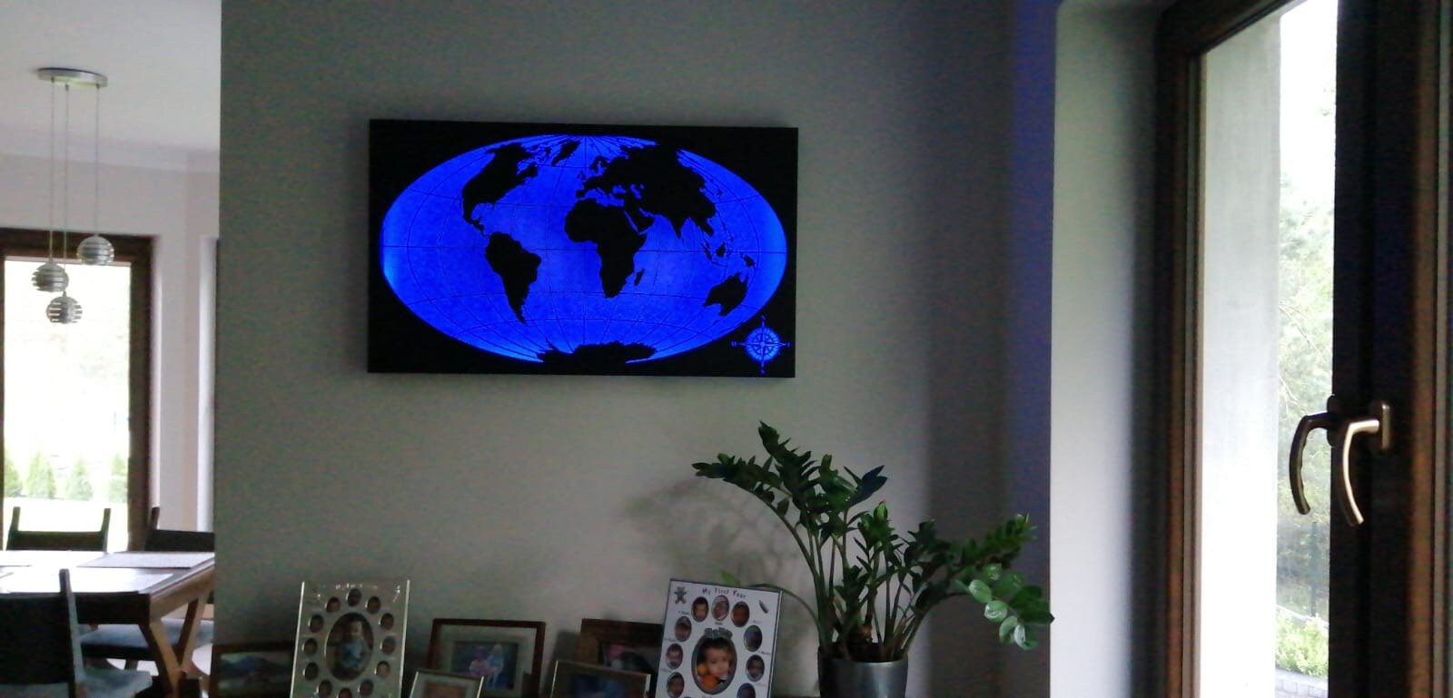 World Map Wall Art Metal Map of the World LED Light Remote - Etsy UK