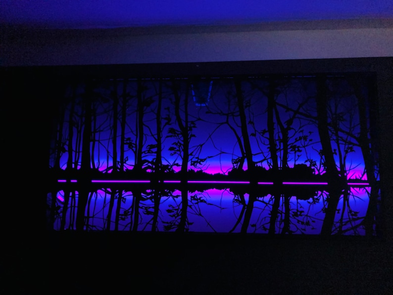 Light Wall Art Decor Sunset View Lake 3D Led Light Remote - Etsy
