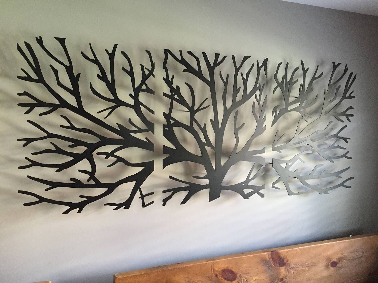 Metal Wall Art Decor 3D Sculpture 3 Piece Tree Brunch Modern - Etsy UK