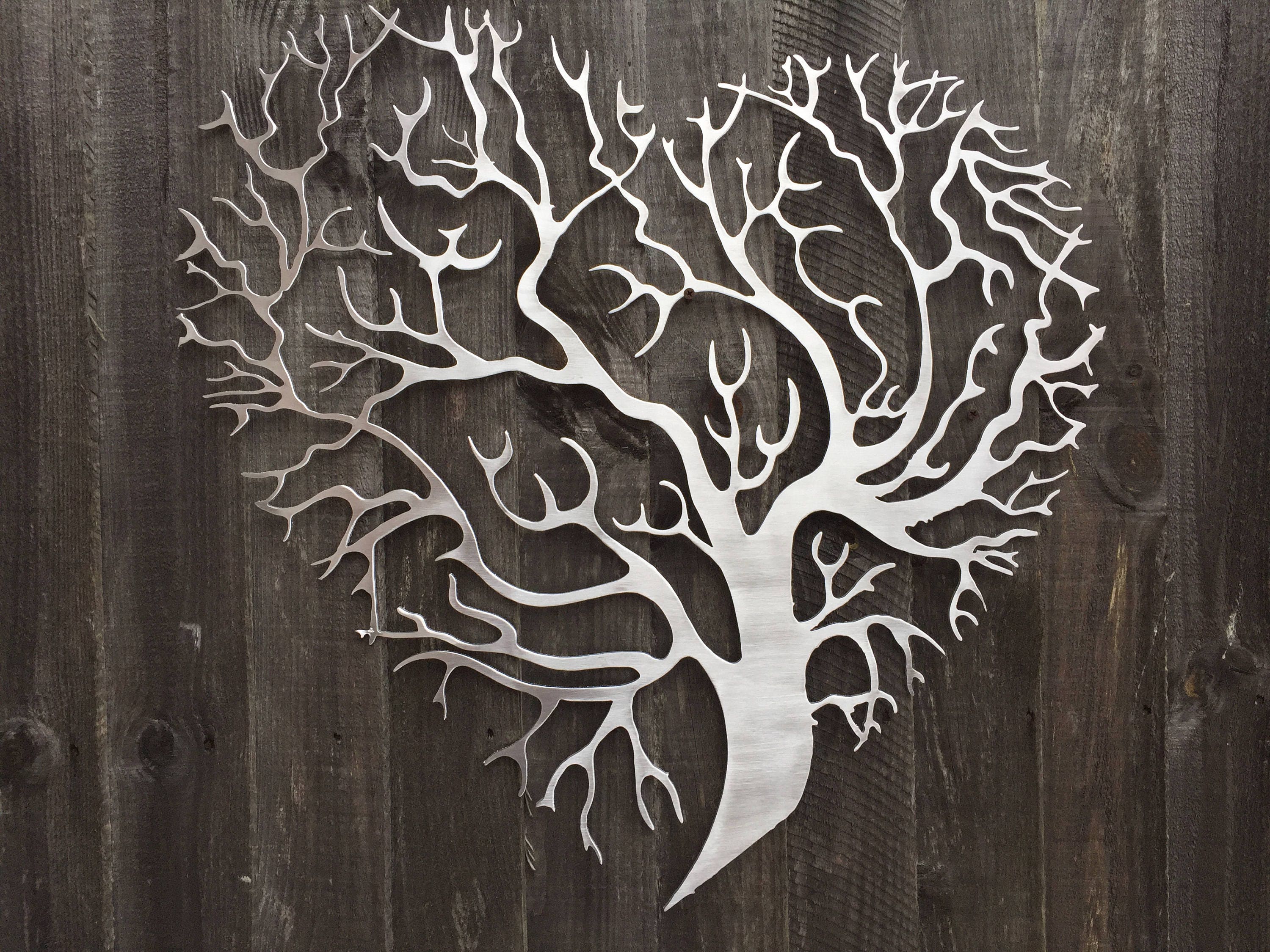 Metal Wall Art Decor 3D Sculpture Tree of Life Love | Etsy UK