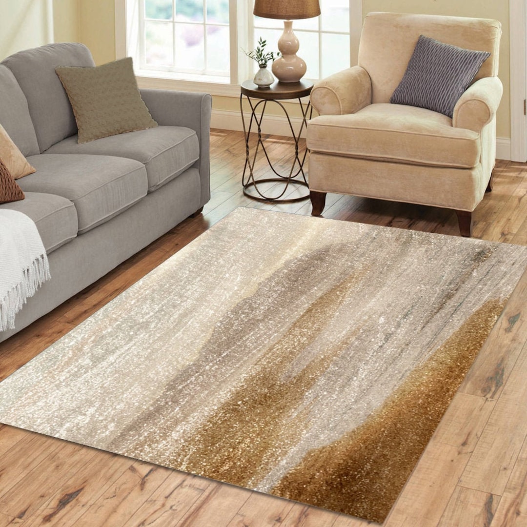 Neutral Abstract Area Rug, Indoor or Outdoor Rug, Beige, Gray and Brown ...