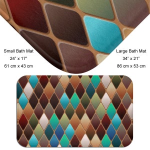 Diamond Pattern Mosaic Shower Curtain Set in Moroccan Colors - Etsy